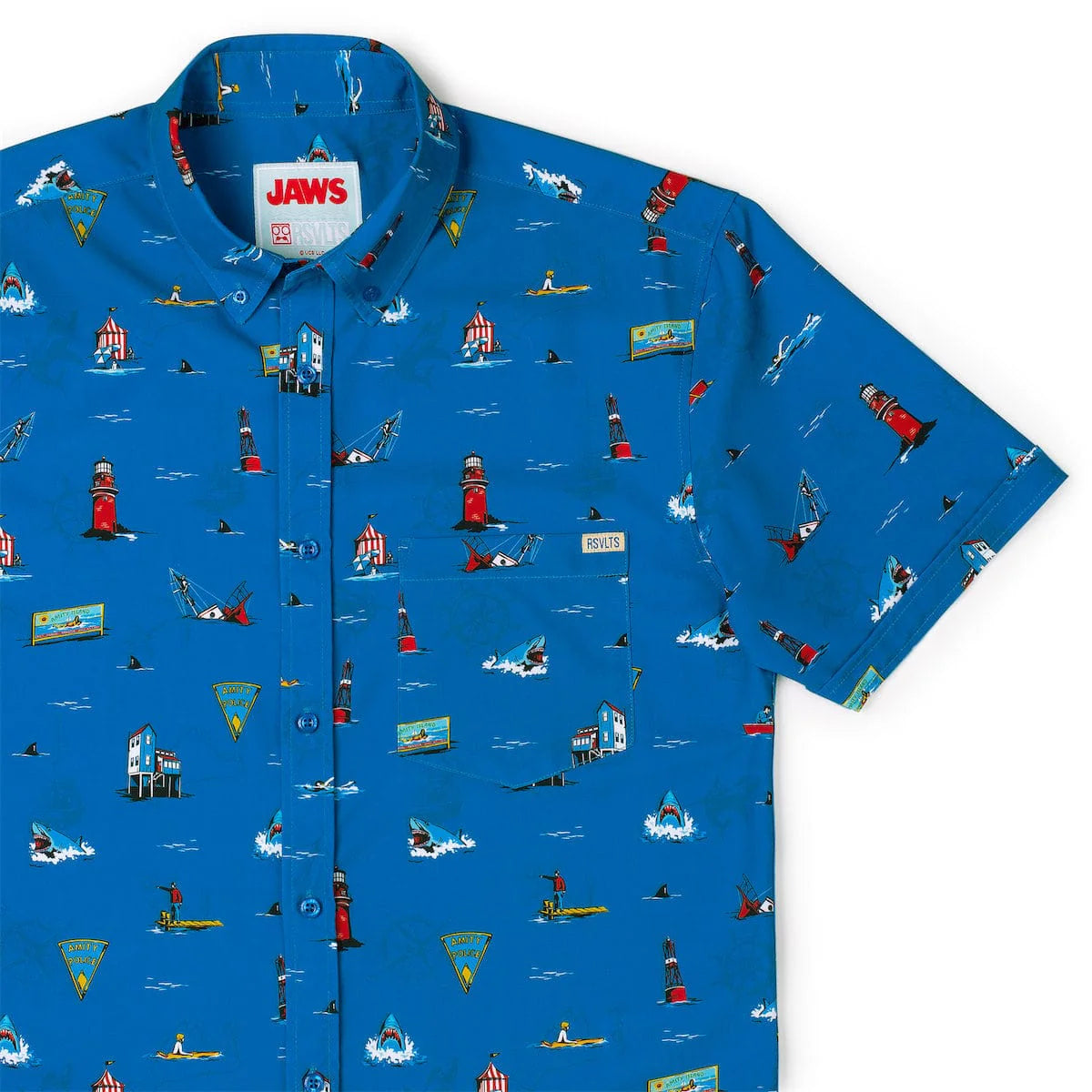 RSVLTS Jaws 50th Anniversary "Swim at Your Own Risk" - KUNUFLEX Short ...